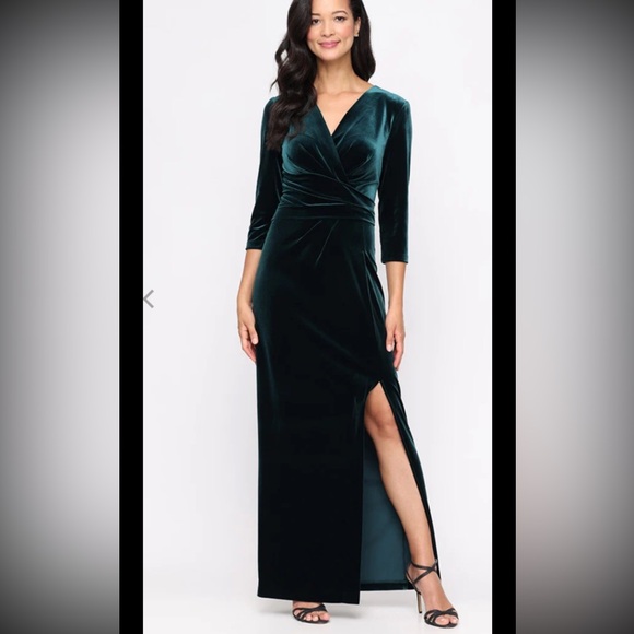 Alex Evenings | Dresses | Alex Evenings Long Stretch Velvet Gownfront ...